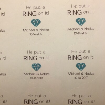 Engagement Stickers Engagement Party Favor Sticker Wedding - Etsy