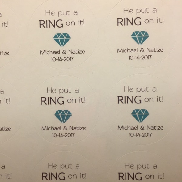 Engagement Stickers, Engagement Party Favor Sticker, Wedding Stickers ...