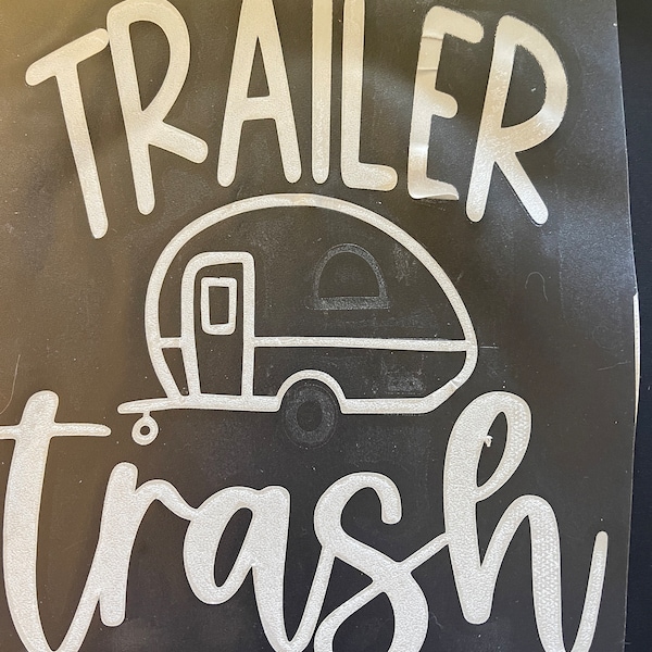 Trailer Trash Decal | RV Decals | Camper Decor | Vinyl Trash Can Decal ...