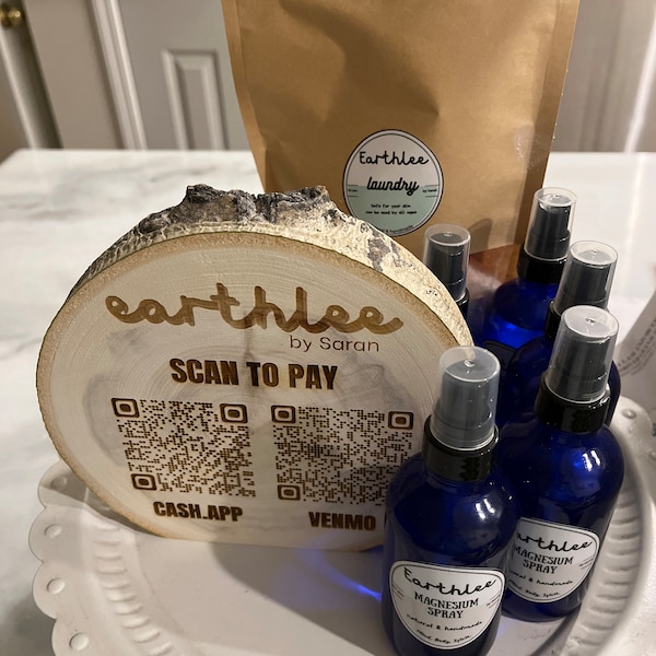 QR Code Wood Slice Social Media Sign - Airbnb Vrbo Signage - Social ...