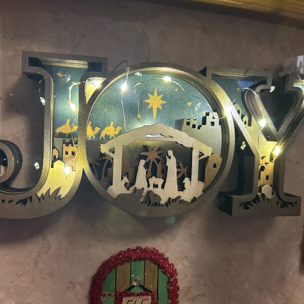 3D Carved Wooden JOY Letter Ornaments,wooden JOY Sign Lamp, JOY Desk ...