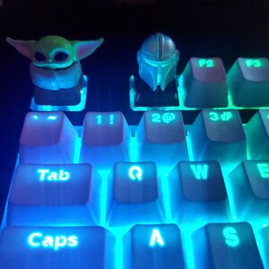 The Mandalorian Backlit LED Keycaps Handmade Resin Custom Artisan - Etsy