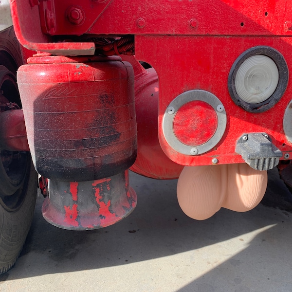 Truck Nuts 16" Tall Flesh (beige) Toned Monster Truck Nutz With FREE ...