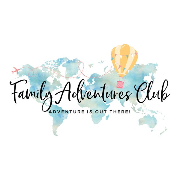 Travel Logo Watercolor Logo, Premade Logo Branding Package, Circle Logo ...