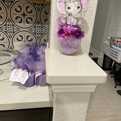 Elephant Baby Shower Thank You Tags Favor Tags Gift Tags Purple ...