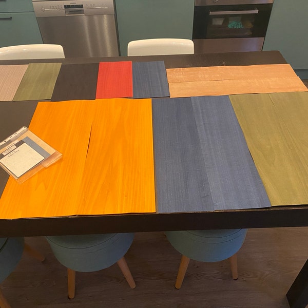 Dyed Wood Veneer Essentials Mix, 30cm (~11.8″) Long, 5 Sheets Total ...