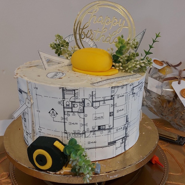 Fondant Civil Engineering Cake Topper - Fondant Engineer - Engineering ...