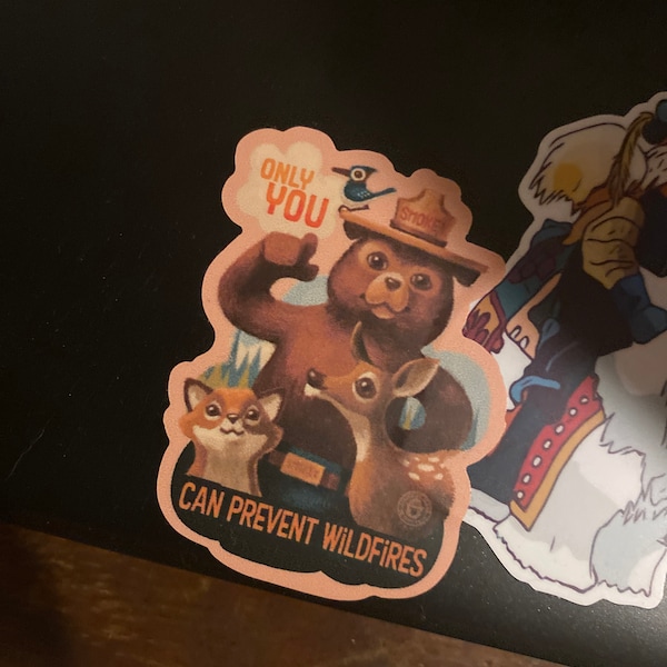 Sticker, Smokey Bear, Only You, Oil Painting, , Vinyl Die Cut ...