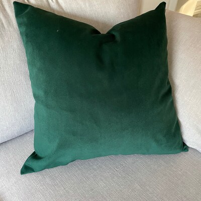 Luxury Dark Emerald Green Pillow, Green Velvet Pillow Cover, Throw ...