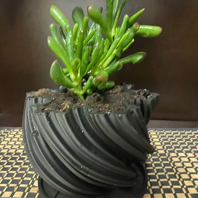 Planter Pot With Drainage, Sky Blue Fractal Design for Small and Large ...