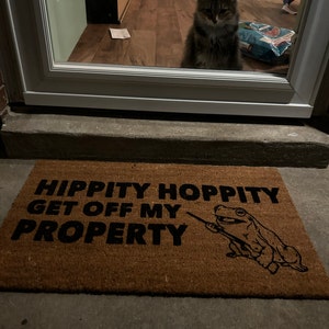 Doormat Hippity Hoppity Get off My Property Funny Doormat Go Away Funny ...