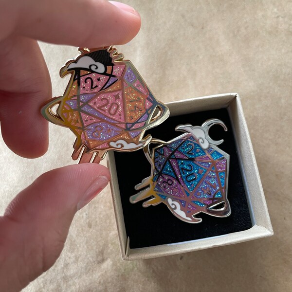Cosmic D20 Dice Enamel Pins - Etsy
