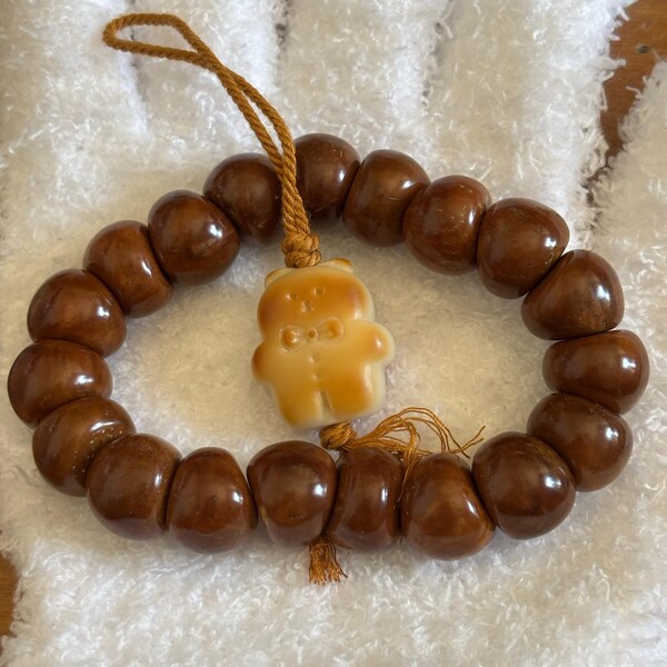 10mm Kuka Bracelet, Natural Wooden Beaded Bracelet, Sandalwood "wealth ...