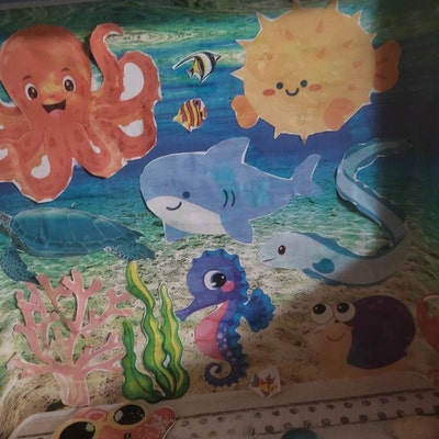 Whimsical Coral and Fish Paper Sculpture Set Under the Sea Diorama ...