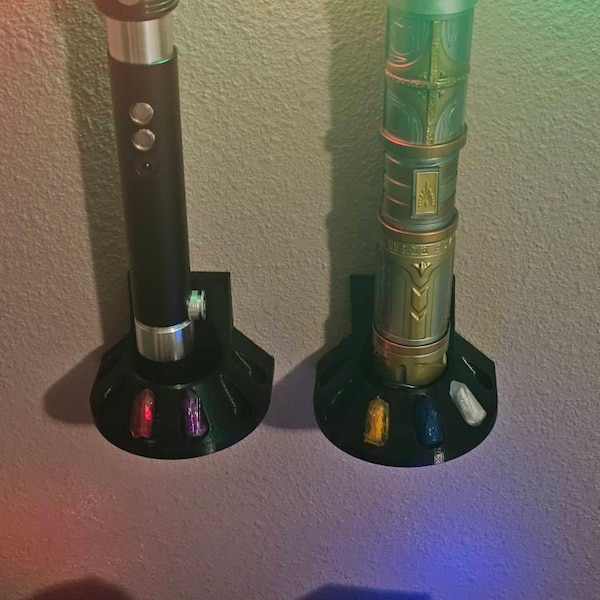 Lightsaber Wall Mount Holder Savi's Workshop Holds 6 Kyber Crystals 3D ...