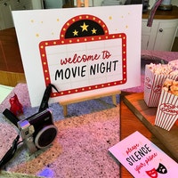 Movie Night Party Signs Movie Printable Party Decorations Drive ...