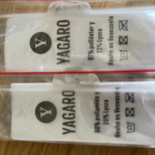 50 Folded Nylon Labels for Clothing | Custom Logo Wash Care Fold Over ...
