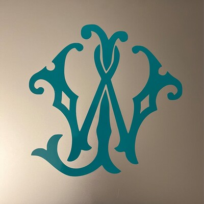 Two Letter Monogram Sticker, Couples Monogram, Custom Double Initials ...