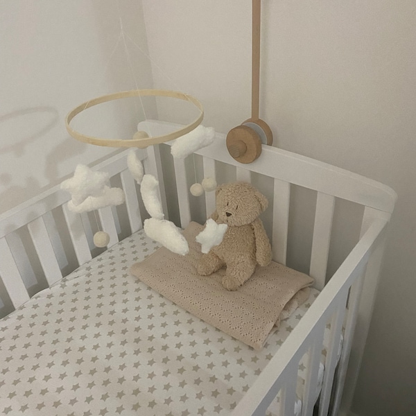 Cot Mobile, Nursery Decor, Baby Mobiles, Crib Accessories, Hanging Decoration, Moon Clouds ...