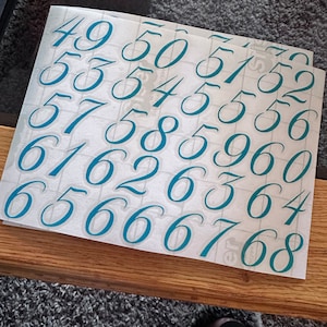 Bulk Number Decals, Custom Number Sticker Sets, Label 1 100, 1 100 ...