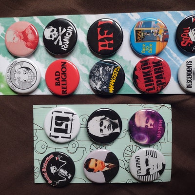 70s Punk Rock 20 1.25 Button Pin Set, 70s Gothic Punk Rock Buttons ...