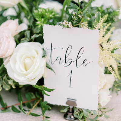 Table Number Inserts for Wedding Decor Frames, Hand Torn Deckled Edge ...