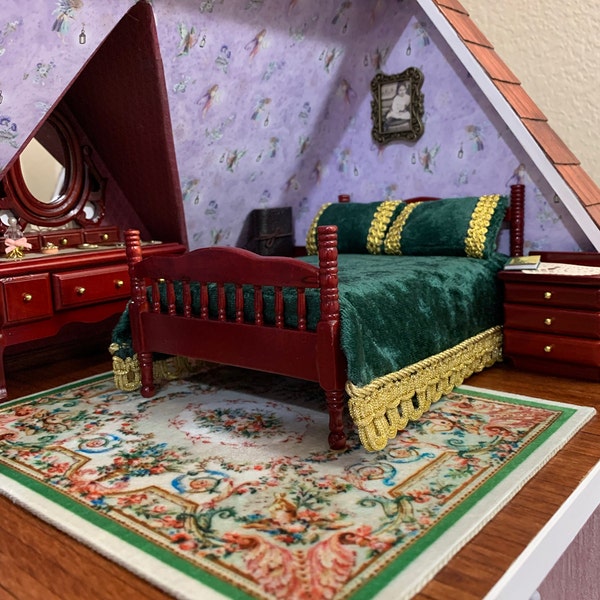 Dollhouse Pink Rug 1:12 1/6 Scale Miniature Velvet Carpet Dusty Pink ...