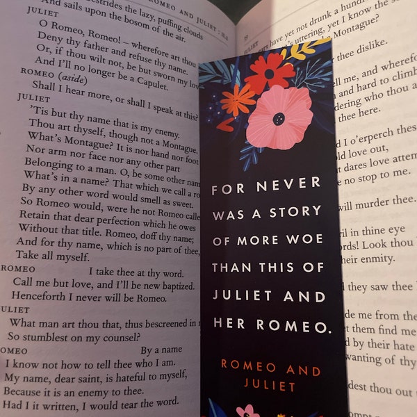 Romeo and Juliet Bookmark - "never Was a Story" - Etsy