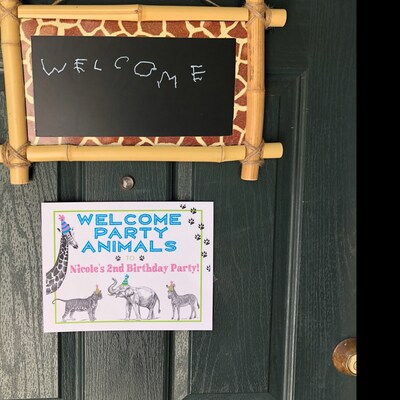 Party Animal Welcome Sign Zoo Party Decor Sign Wild Animal - Etsy