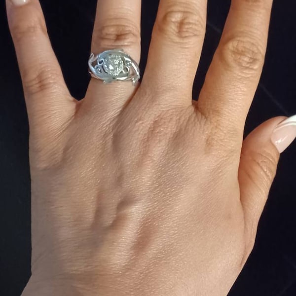 Princess Cut Diamond Lotus Engagement Ring 14k White Gold IGI Certified ...