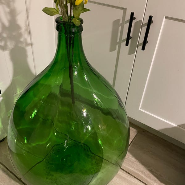 54 Liter Italian Demijohns - Light Green Glass Jar 66cm Demijohns ...