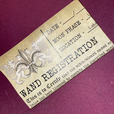 Wand Permit, Wand Registration Certificate, Magic Wand Permit - Etsy Canada