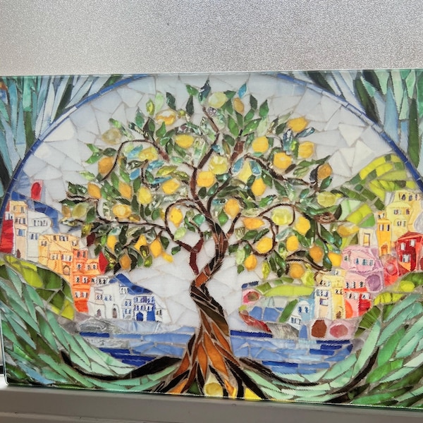 Pretty Lemon Wall Art With Amalfi Style Scene of Lemon Window Wall ...