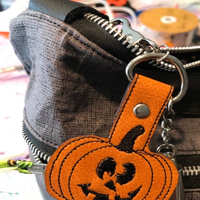 Jack O Lantern Fob 2 Styles in the Hoop Snap/rivet Key - Etsy