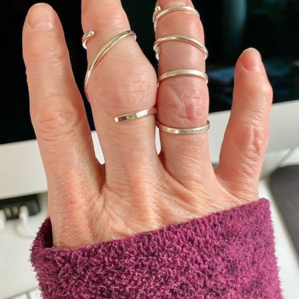 BUNDLE OF 10 Adjustable Swan Splint Ring - Sterling Silver Swan Splint ...