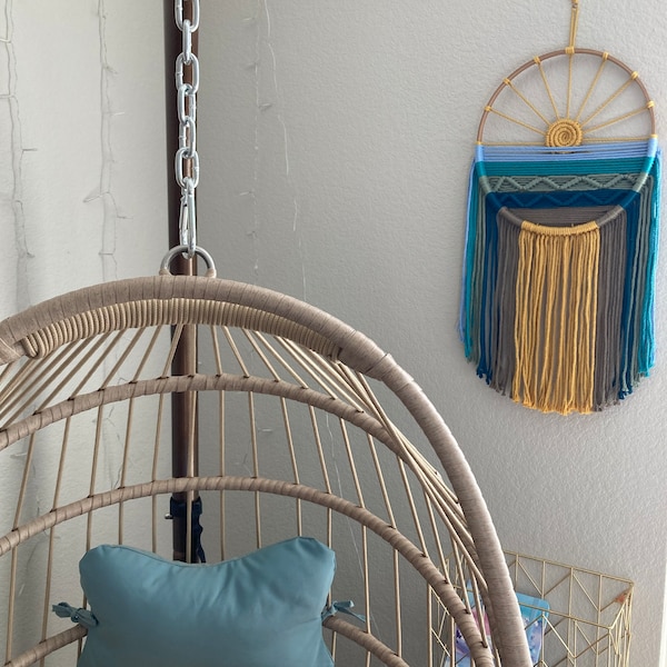 Modern Macrame Sunrise Sunset Wall Art, Minimalist Boho Sun Sunshine ...