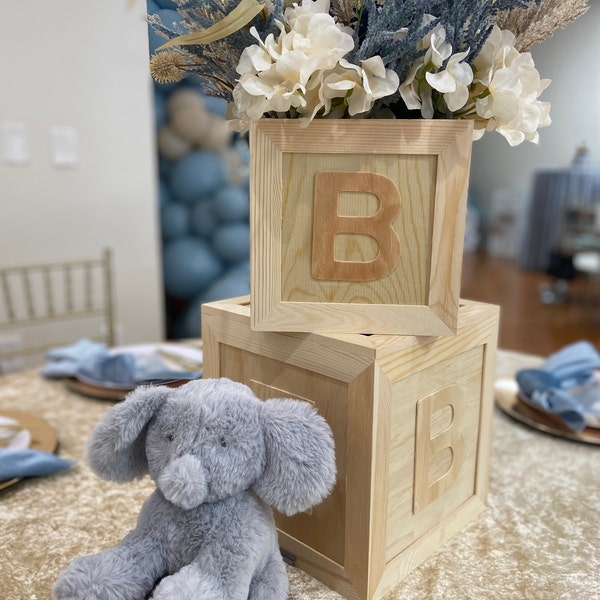 ABC Block Centerpiece With Elephant, Popular Centerpiece, Baby Shower ...