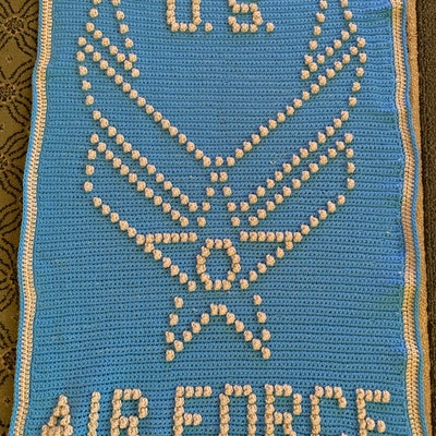 U.S. Air Force Crochet Baby Blanket Pattern Lapghan Wall Hanging - Etsy