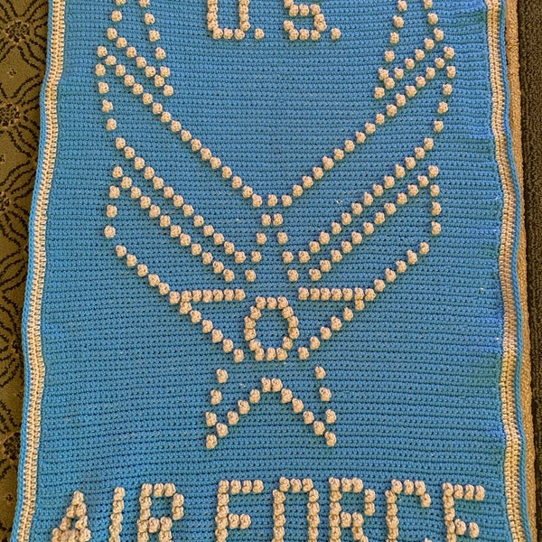 U.S. Air Force Crochet Baby Blanket Pattern - Lapghan - Wall Hanging - Etsy