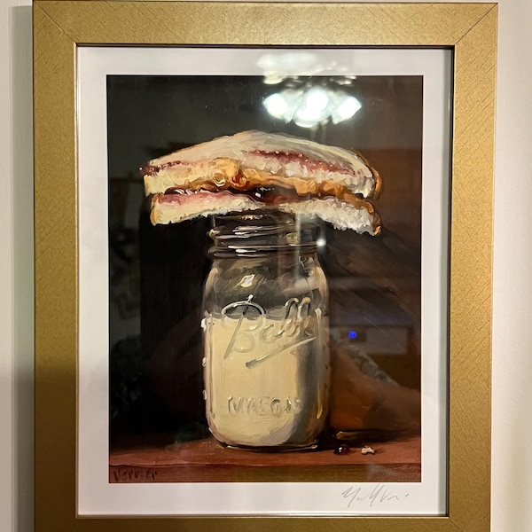 PBJ & Jar of Milk - NOAH VERRIER Original Still Life Oil Painting ...