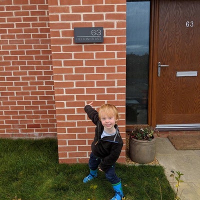 Modern House or Door Sign Rectangle 30 X 15cm Original and Unique Laser ...