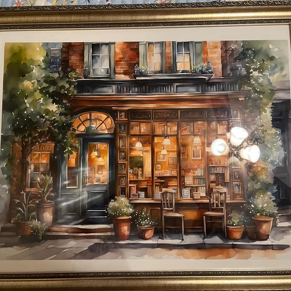 Library Watercolor Painting, Watercolor Print, Book Art, Bookstore Wall ...