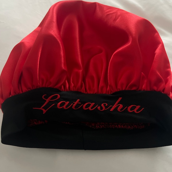 Custom Embroidered/satinlined/hair Bonnet/personalized W/name/teen ...