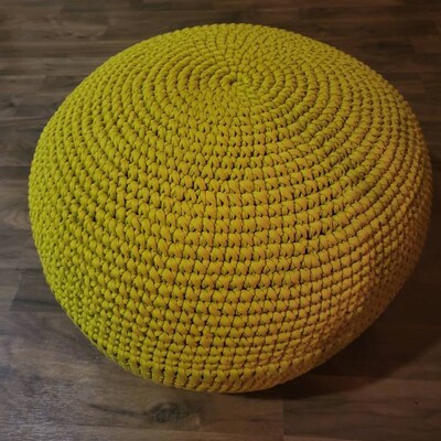 Round Ottoman Footstool.knitted Coffee Table.stuffed - Etsy