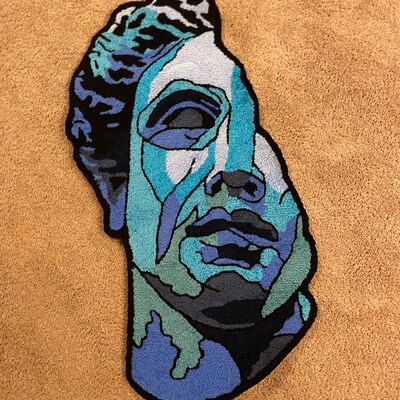 Tufted Custom Rug Trippy Face Rug Skull Rug Home Decor - Etsy