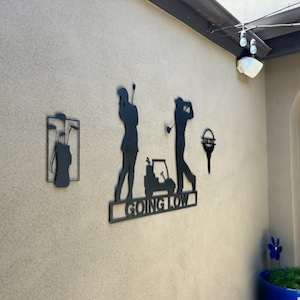 Golf Couple Monogram Sign Art Personalized, Custom Name Metal Wall Gift ...