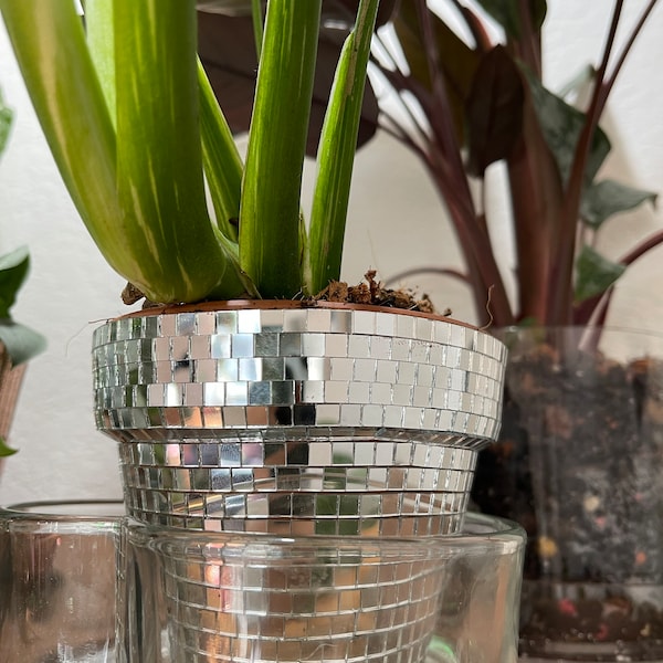 Disco Planter | 4 Inch Disco Pot for Plants | Gold Boho Plant Holder ...