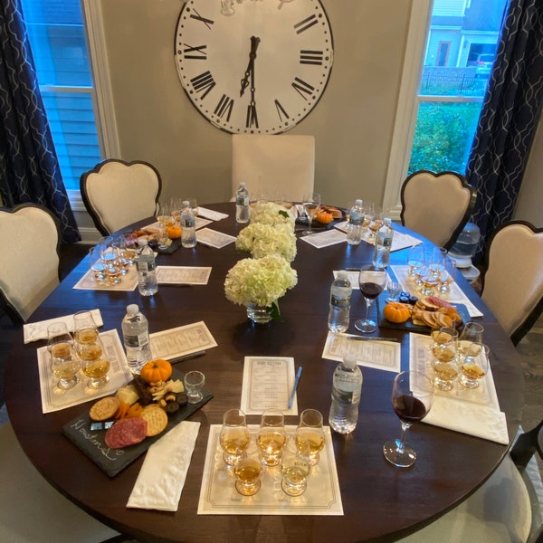 Wine Tasting Mat With 3 Spaces - Gray Background - Etsy