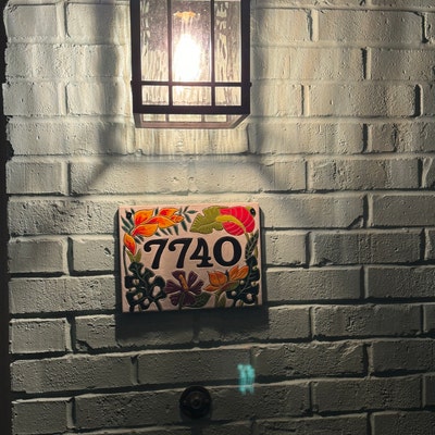 Custom House Numbers Tile With Tropical Fish, Coastal Address Sign ...