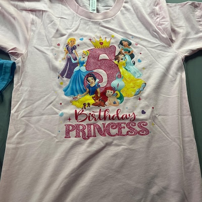 Fourth Birthday Princess Shirt, Disney Princess Birthday Shirt, Princess Birthday Shirt, Girls ...